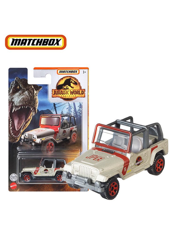 Машинка Matchbox Jurassic World Dominion FMW90 Die cast 1:64 Scale Vehicles -93 Jeep Wrangler #18
