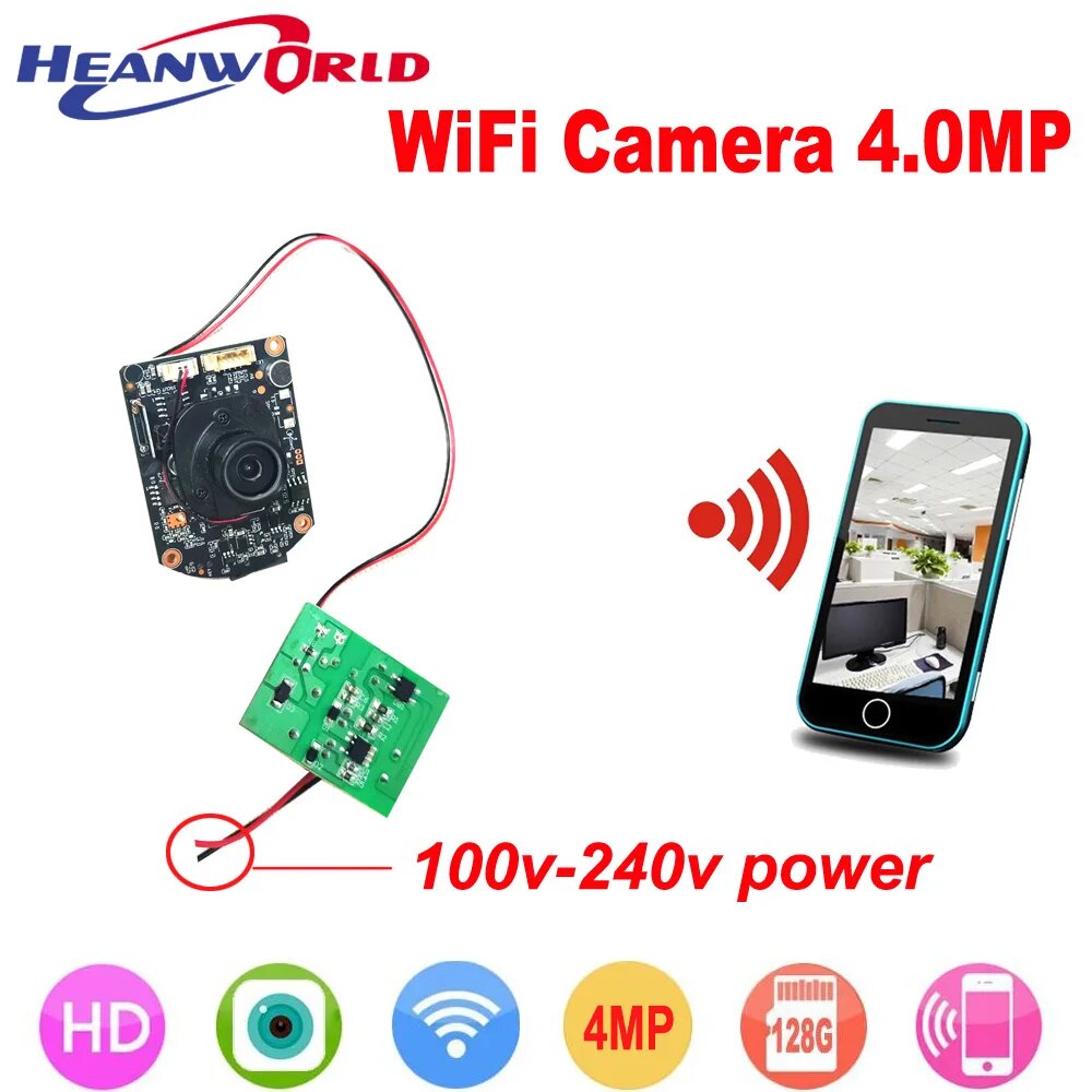 Мини Wi-Fi камера Heanworld 1080P, 4.0MP Camera