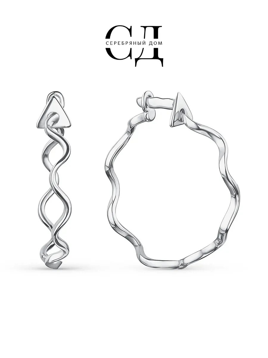 Серьги, 925 проба, родирование