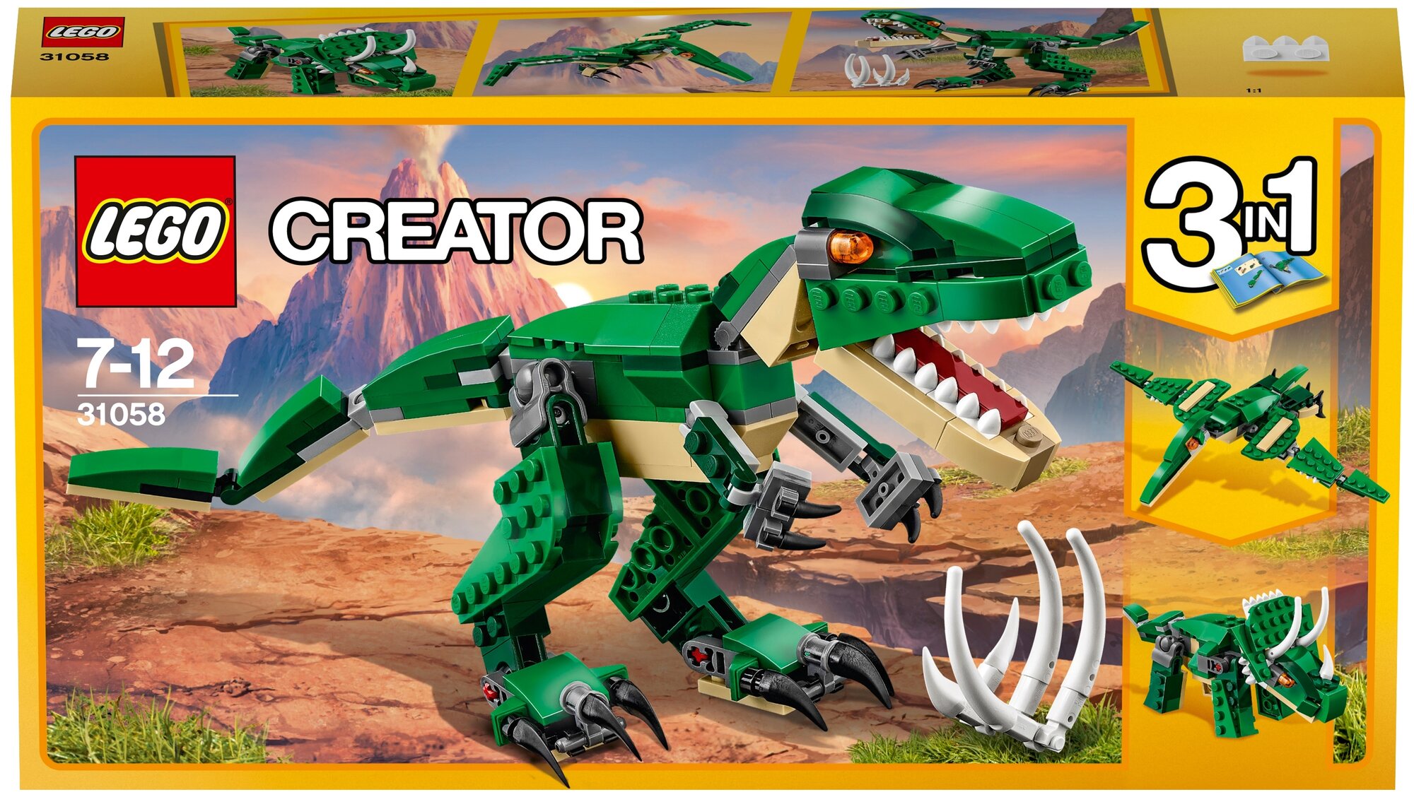 Конструктор LEGO Creator 31058 Грозный динозавр, зелёный, 174 дет.
