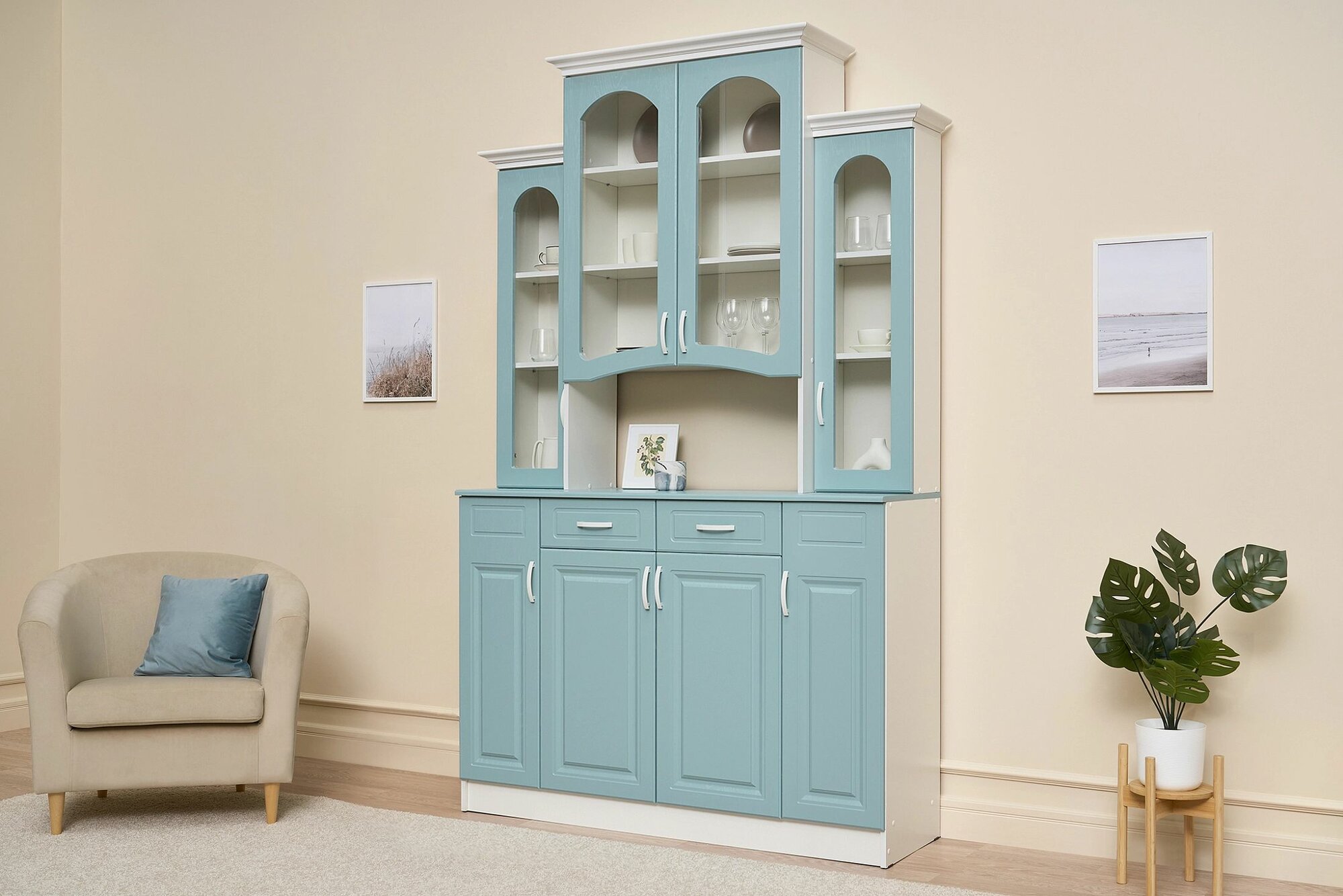Буфет 4-х створчатый Констанция (Голубой)