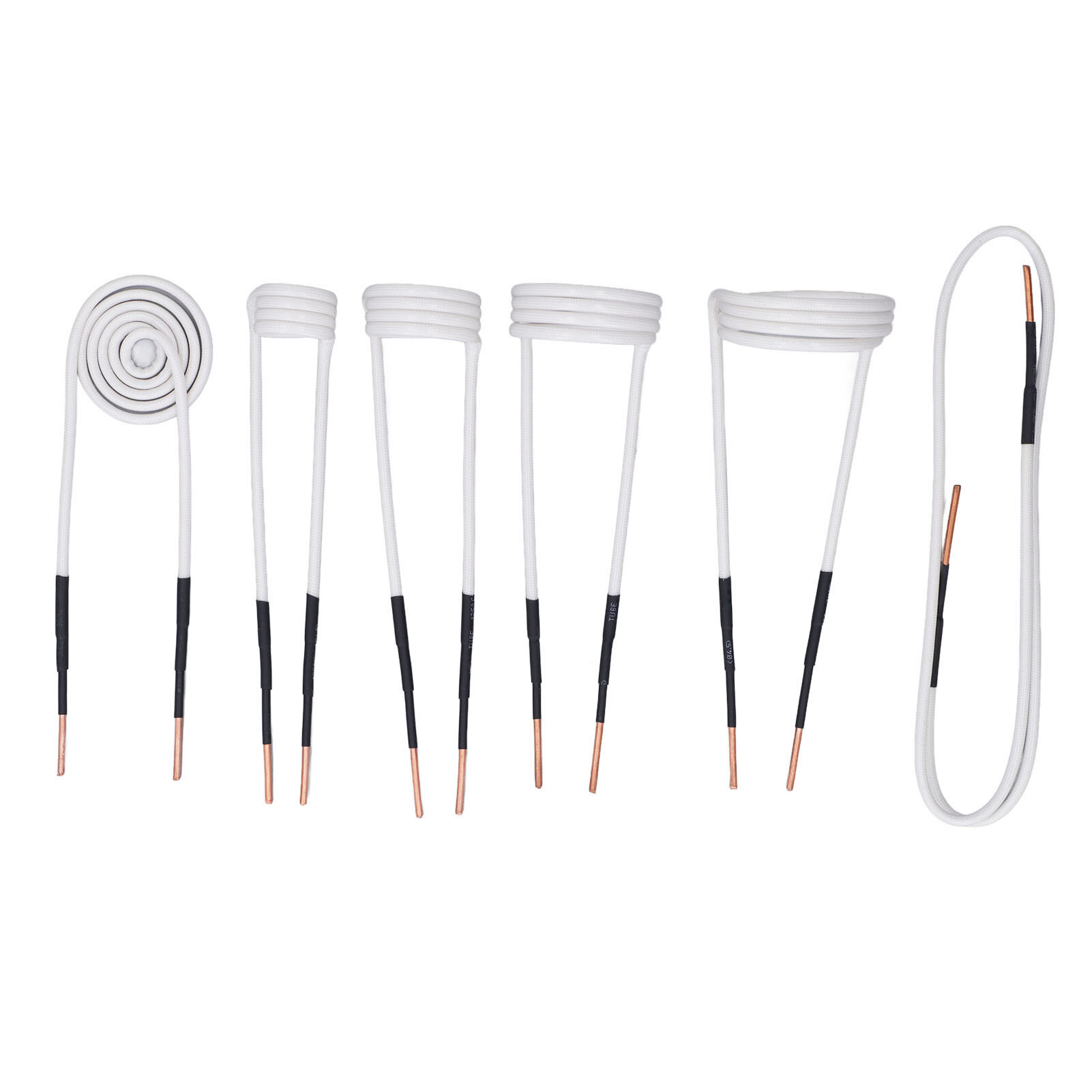 Комплект из 6 индукционных нагревательных спиралей с латунным сердечником 2,5 мм, длиной 20, 30, 40, 50 мм, плоской формы, для индукционных нагревательных проводов.