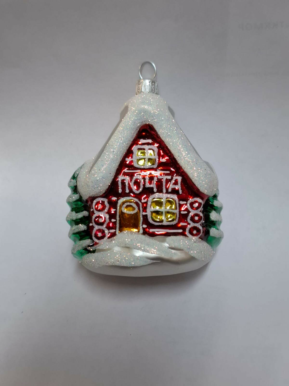 Игрушка на елку Домик-почта красный