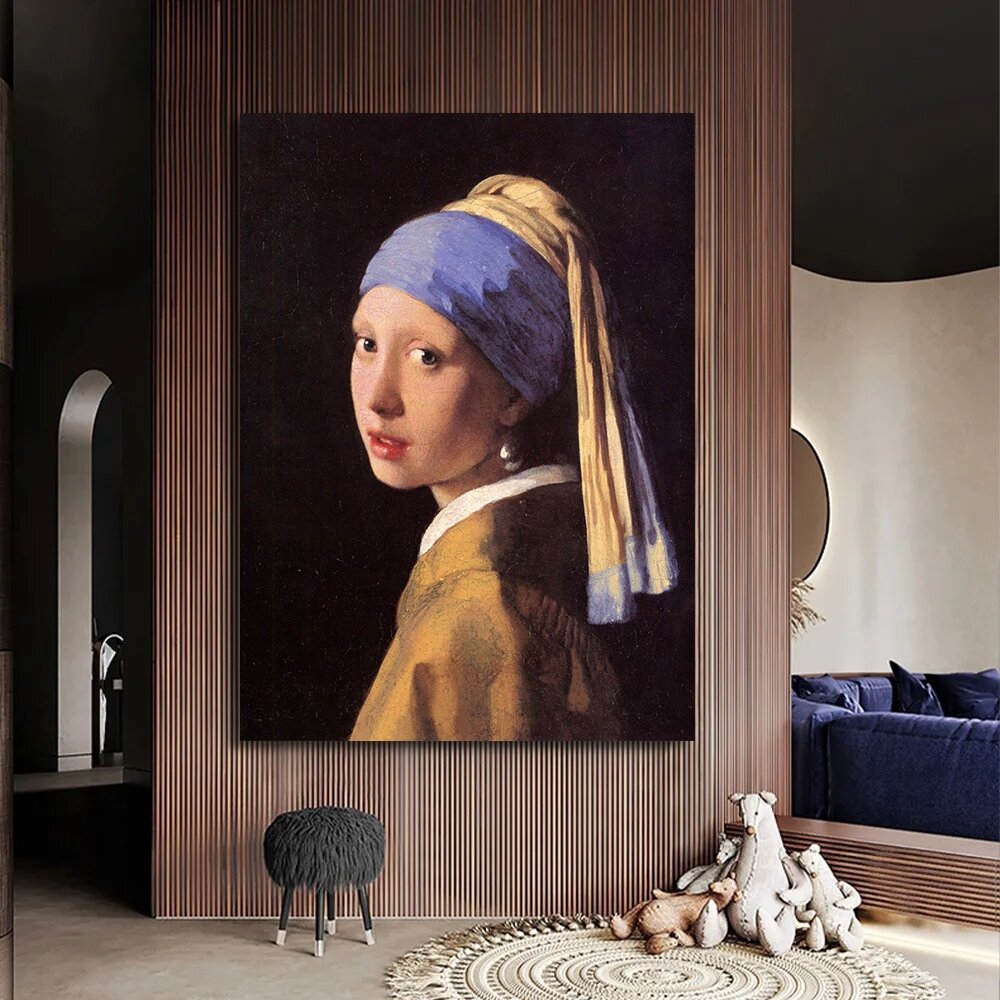 ЯН вермеер / Девушка с жемчужной серёжкой, Репродукция картин, 40х60 см.