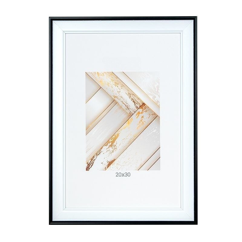 Фоторамка, рамка для фотографии, постера, вышивки, мозаики 20х30 см, passpartout-2, черная GF 6588