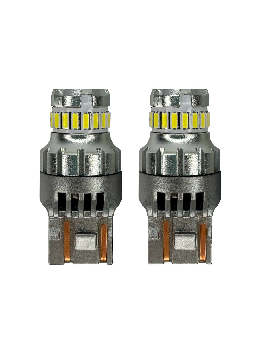 Лампы led сигнальные 2шт Lightbay Zircon 7443 W21/5W в автомобильные фонари белый 5000К в задний ход, дхо