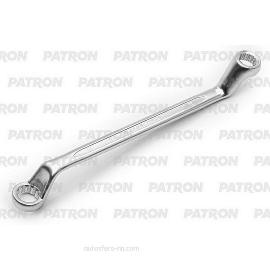PATRON P7591315 Ключ накидной изогнутый на 75 градусов, 13х15 мм