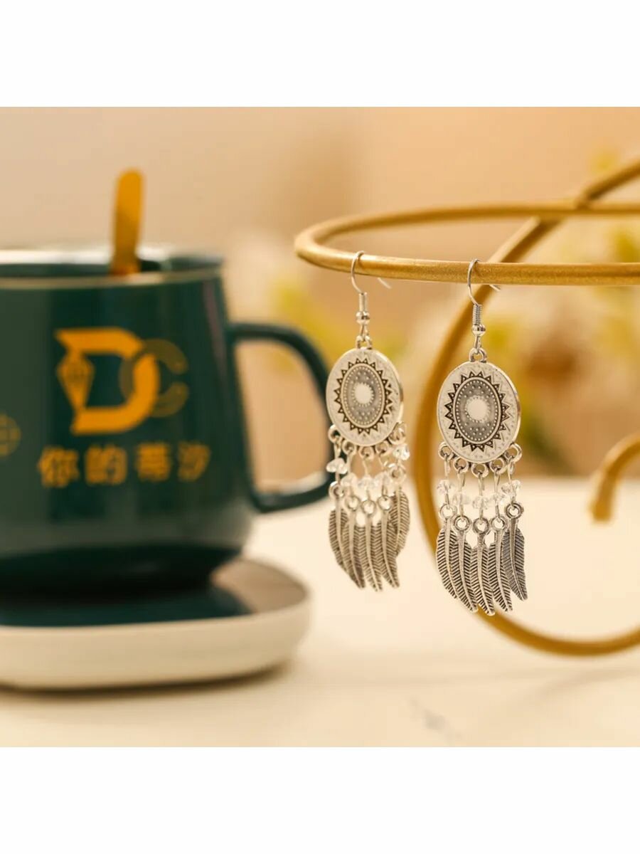 Серьги, бирюза синтетическая, эмаль