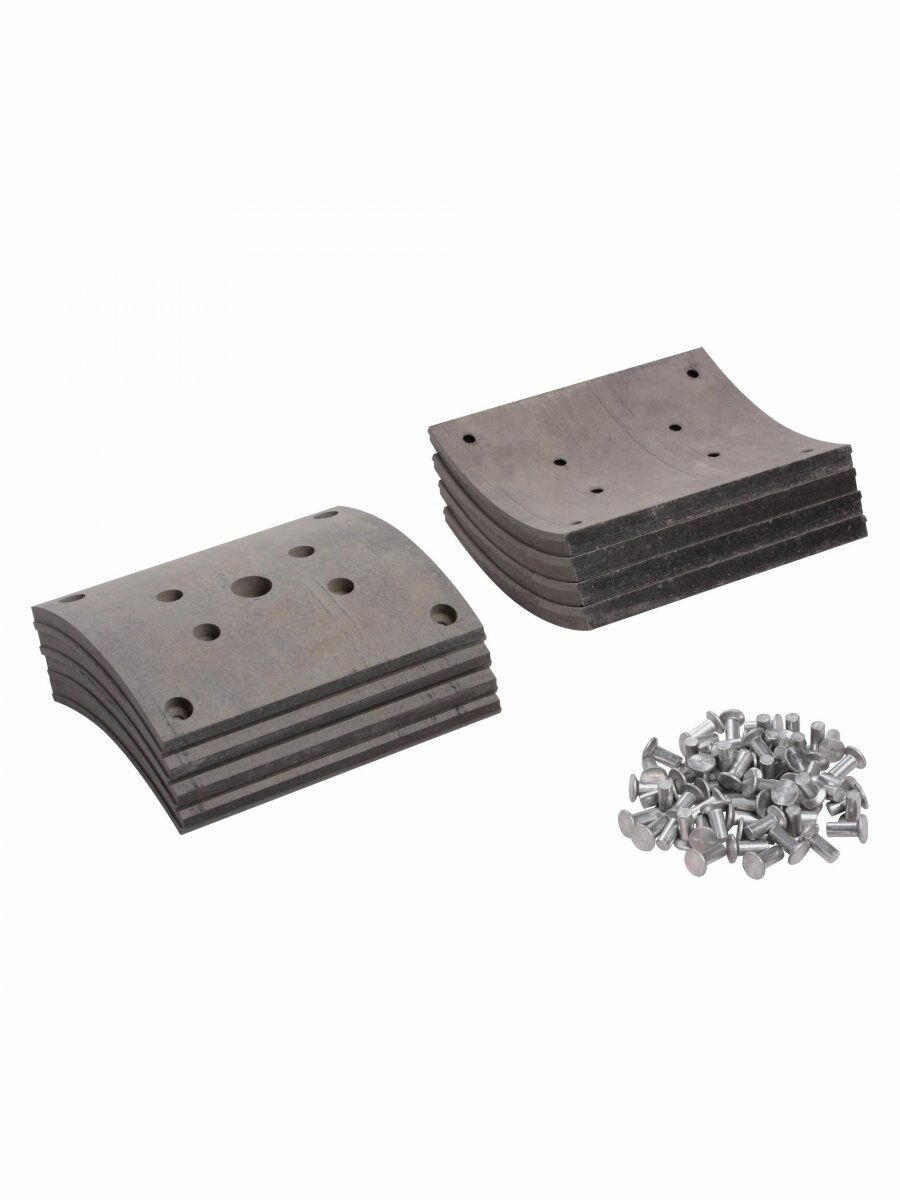 Накладка тормозной колодки для а/м МАЗ 101/5440 ремкомплект 8 шт. с заклепками 220х178 R1 (BLT 1202), TRIALLI BLT1202