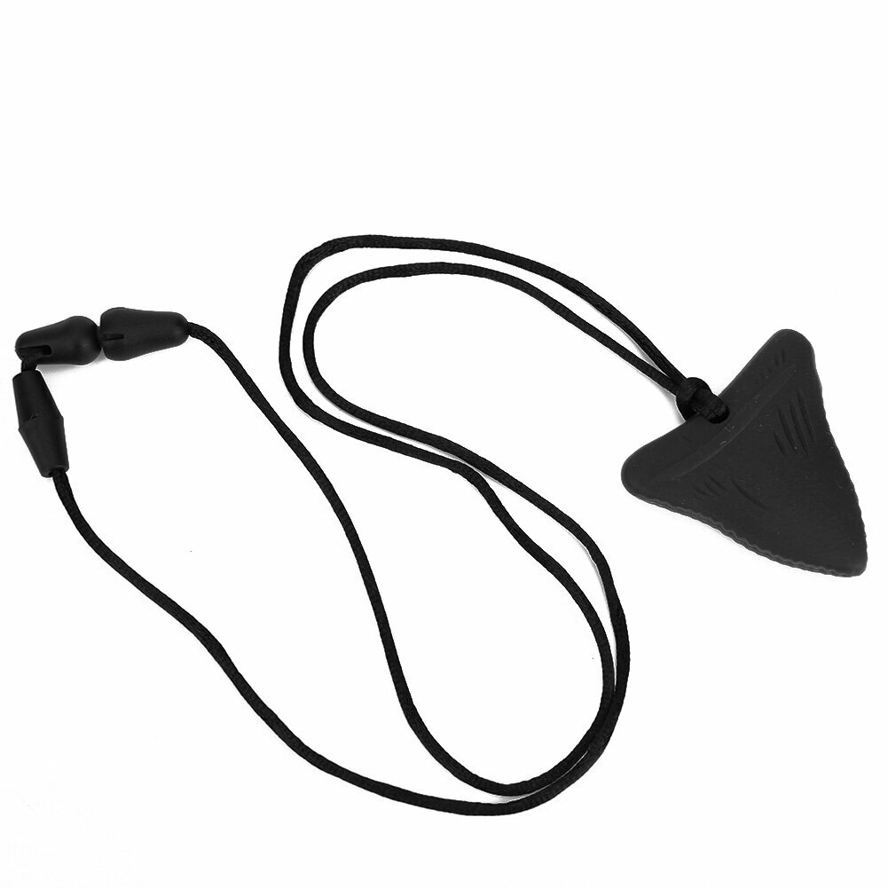 Silicone Teething Necklace Baby Chew Toy Autistic Children Teether Pendant NecklaceBlack