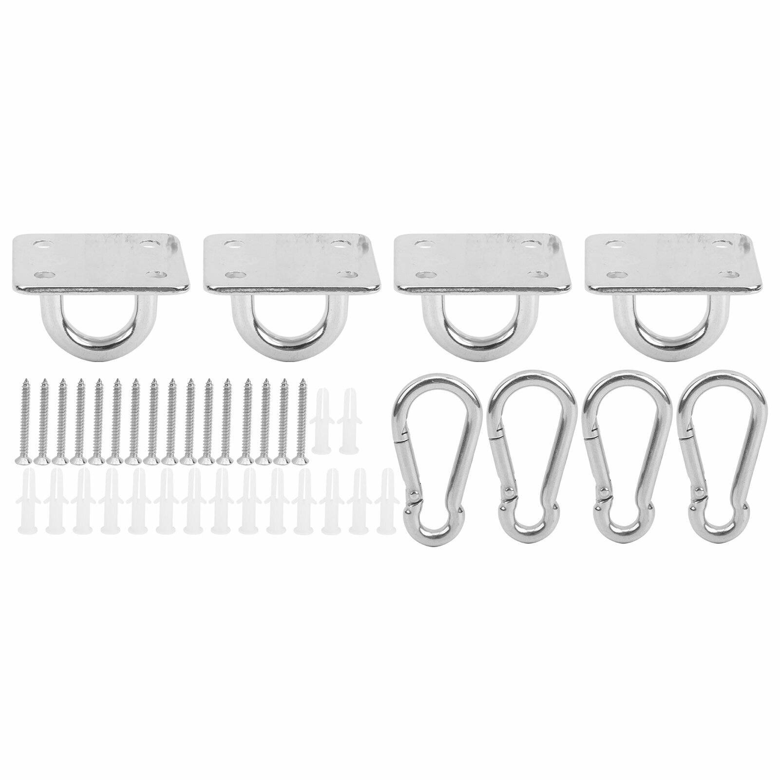 Крепежная пластина из нержавеющей стали для подвесного потолка и стены, с фиксированным крюком и пряжкой для гамака.