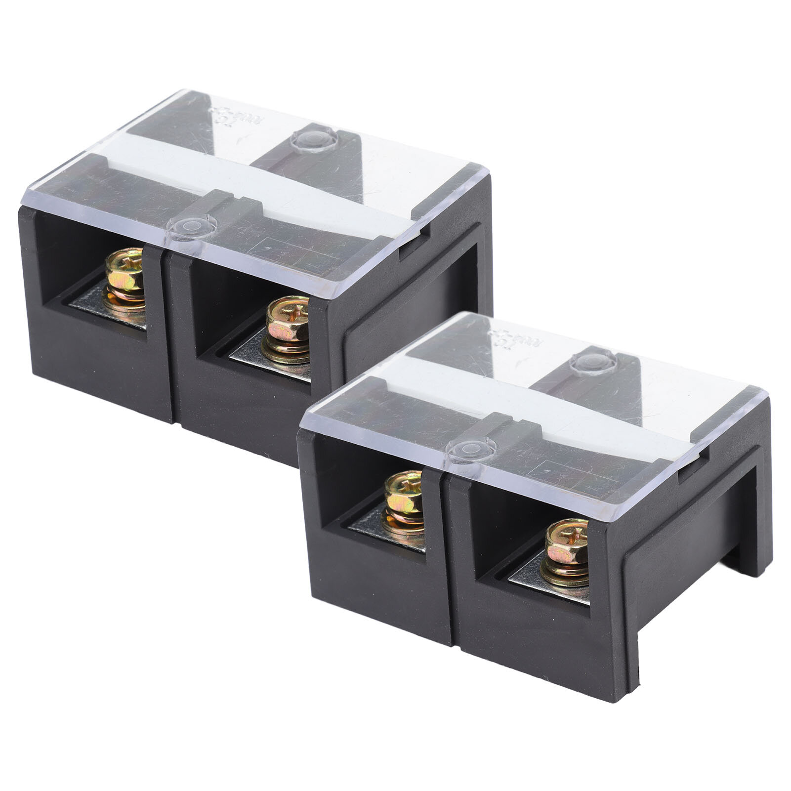 Монтажные клеммные блоки двойного ряда с крышкой черного цвета, 3 положения (1003), 2 шт, TC, из стали, фиксированные, 600В, 100А
