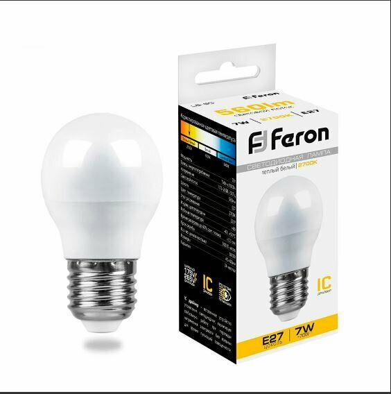 Лампа светодиодная Feron LB-92 Шар E27 10W 175-265V 4000K 25458