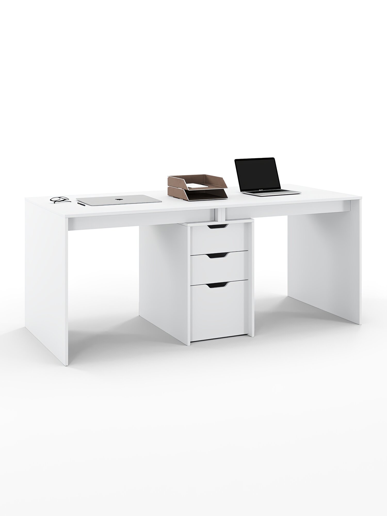 Есэндвич Grand Лаворо Стол письменный для двоих с ящиками Grand Лаворо 180х75х80 см (Белый)