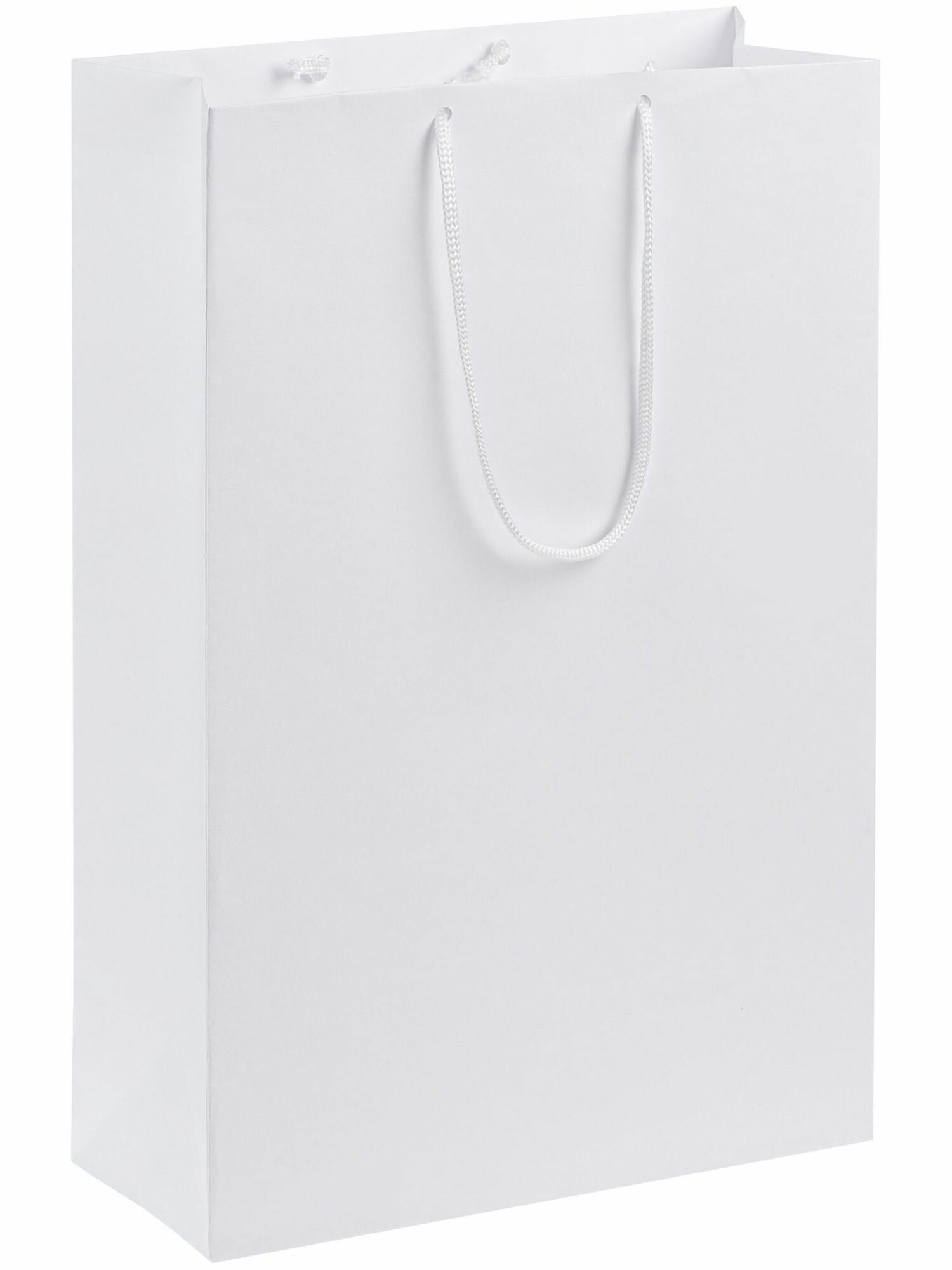 Подарочный пакет праздничный бумажный, упаковка подарка 23х35х10 Porta M, белый