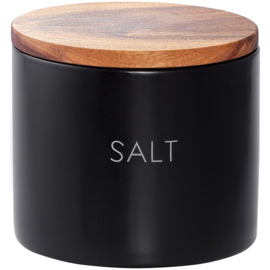 Банка Smart Solutions для хранения соли, 400 мл, керамика, черный (SS0000271)