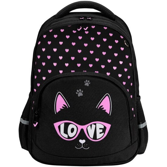 Рюкзак Brauberg SOFT, 2 отделения, 3 кармана, Cool cat, светящийся, 40х31х15 см, 273118