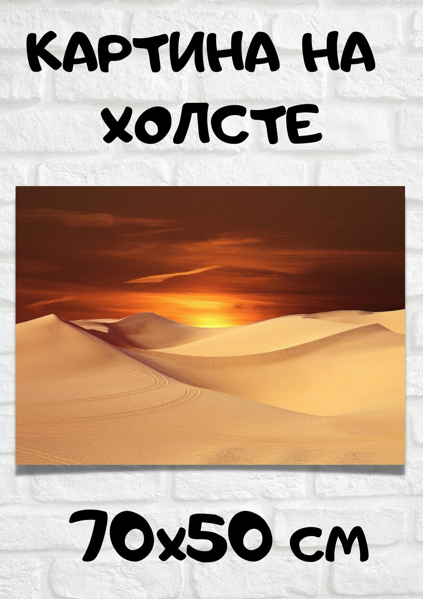 Фотокартина с пустыней и красными песками / Барханы в пустыне картина