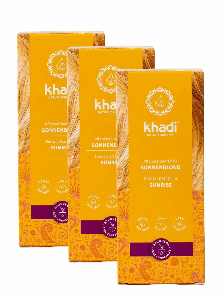 Солнечный блонд - натуральная краска для волос Khadi Naturprodukte, 300 гр