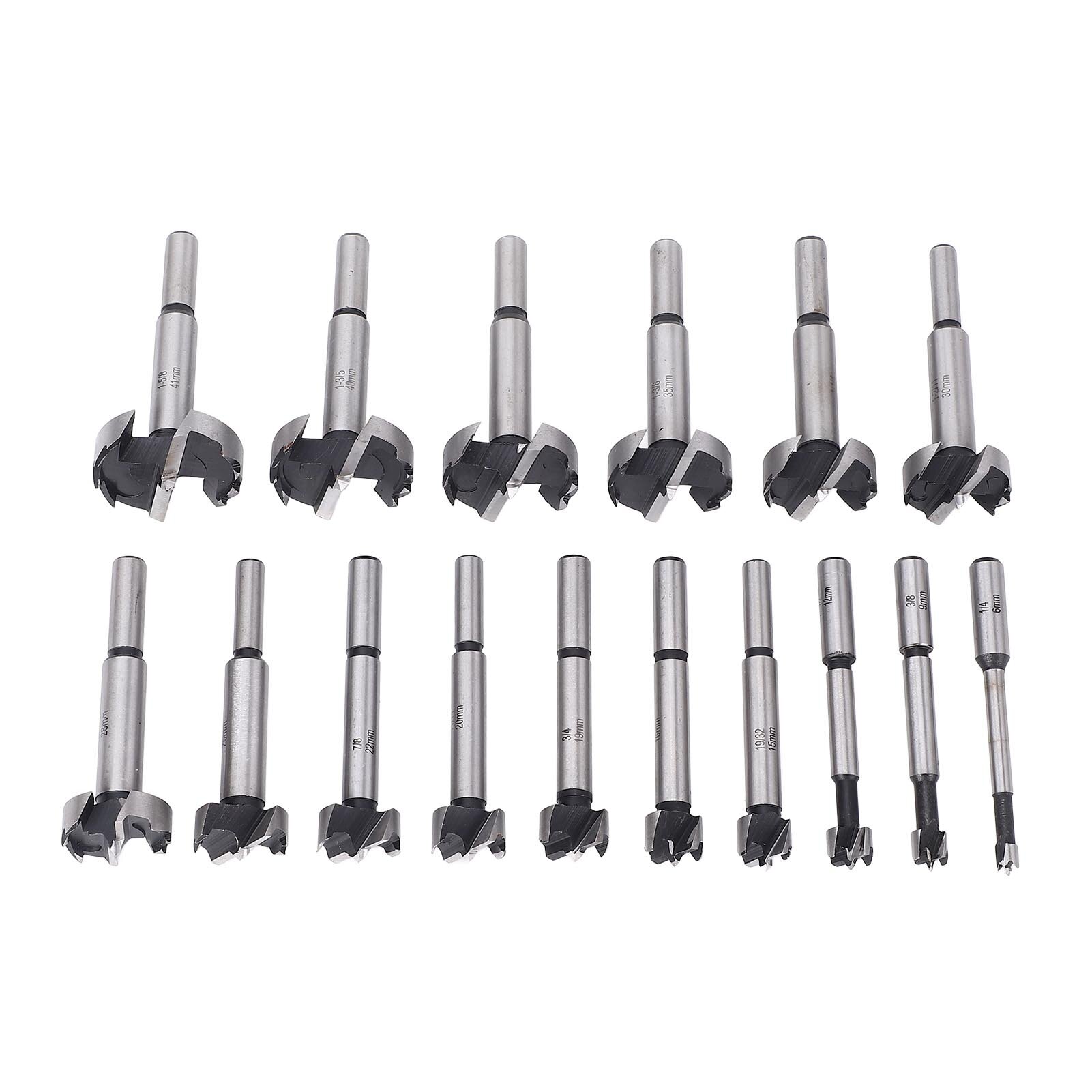 Набор сверл Форстнера 10 мм круглый хвостовик многозубчатый 1/4-1 5/8 дюйма HCS деревообрабатывающие сверла Форстнера для ручного труда