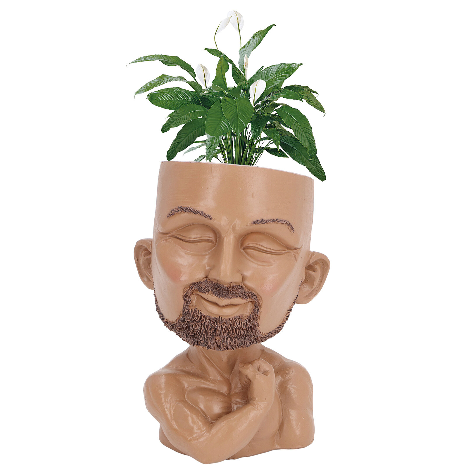 Цветочный горшок для лица с дренажным отверстием, цветочный горшок для лица, цветочный горшок для лица, мускулистый мужчина, цветочный горшок для гостиной, прихожей, кофейного цвета
