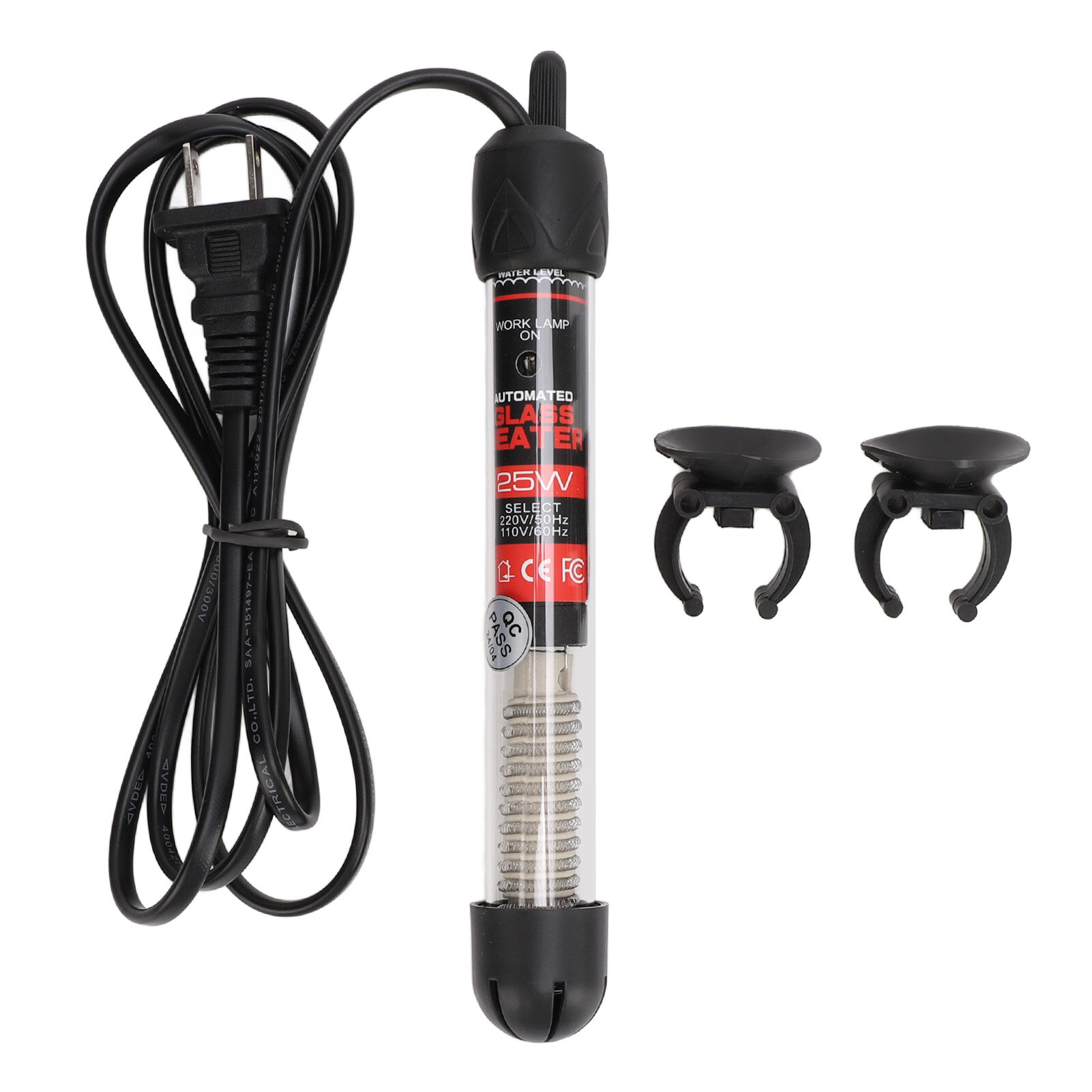 Погружной аквариумный обогреватель с автоматическим термостатом для стеклянных аквариумов, предназначенный для морской и пресноводной аквариумной воды.