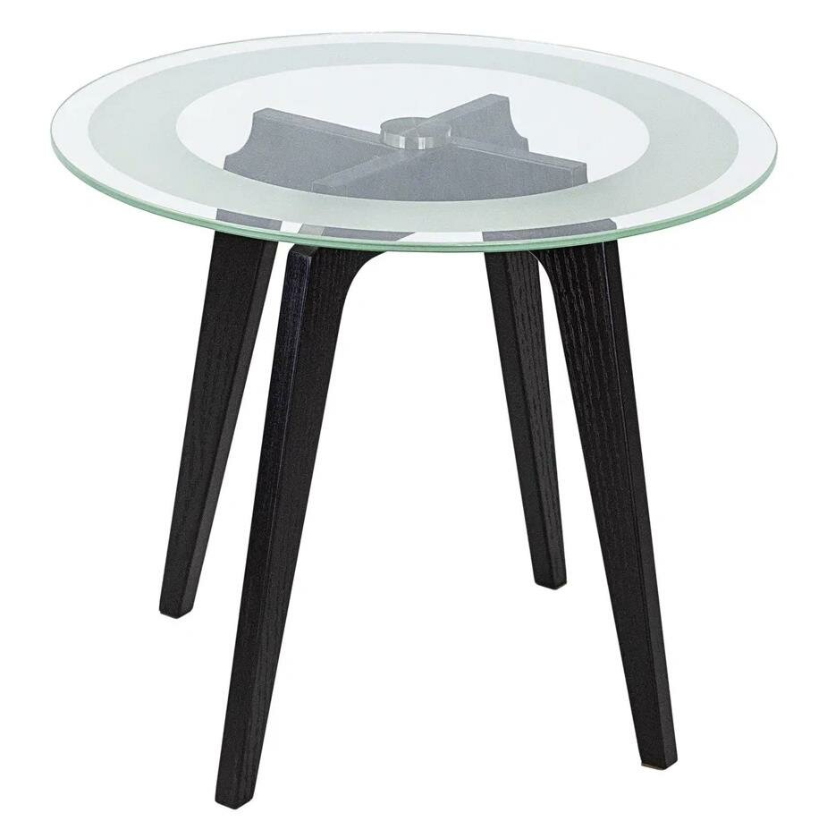 Стол журнальный Мебелик Рилле 447 черный/стекло прозрачное Размеры: Высота 500мм Глубина 580мм Ширина 580мм