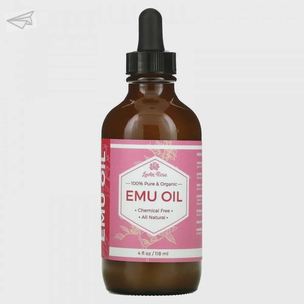 Leven Rose, На 100% чистое и органическое масло эму, 118 мл (4 жидких унции)