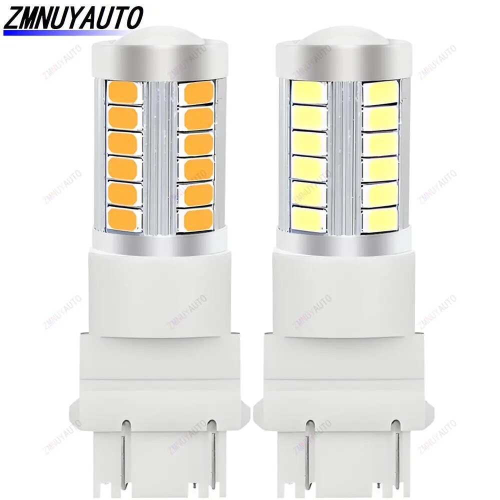 2 шт. 3157 P27/7W T25 светодиодный 33SMD 5730 Светодиодный резервный стоп-сигнал 3156 P27W T25 Лампы заднего хода Автомобильный поворотный фонарь Авто задний стоп-сигнал Желтый, 3157 P27/7W T25