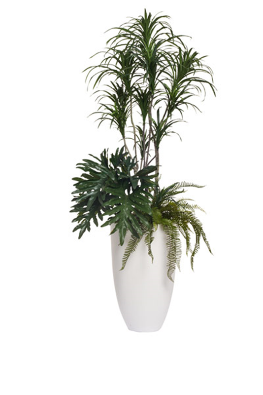 Искусственные растение в кашпо "Драцена с папоротником " В 170 см
