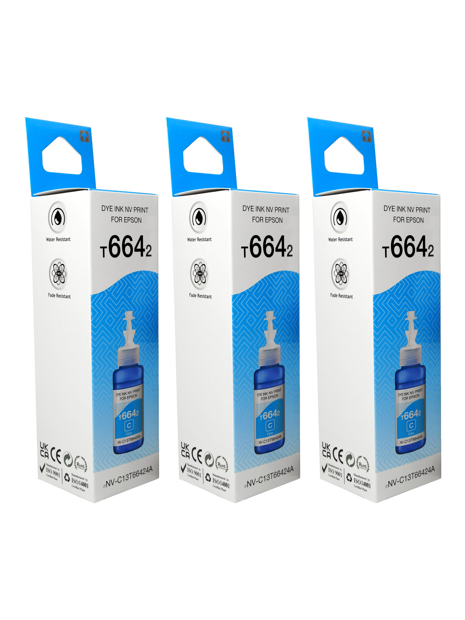 Комплект 3 шт. Чернила NV Print T6642 для аппаратов Epson (70 ml) Cyan