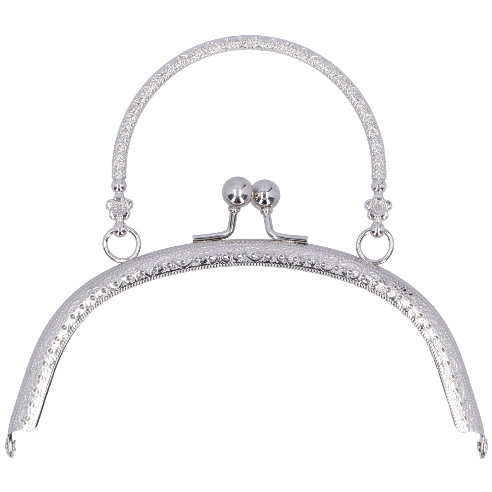 Полукруглая ручка для сумки, металлическая застежка-замок, 16,5 см, материалы для изготовления сумок своими руками, серебристый цвет.