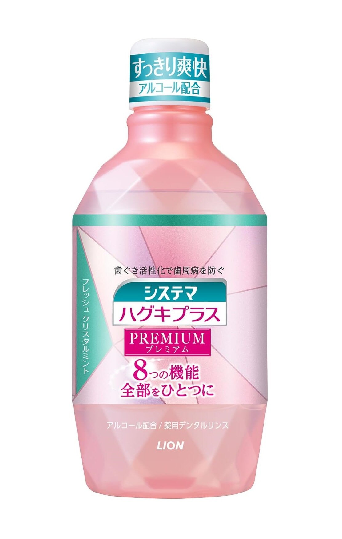 LION Ополаскиватель для полости рта премиум-класса Systema Haguki Plus со спиртом 600 мл