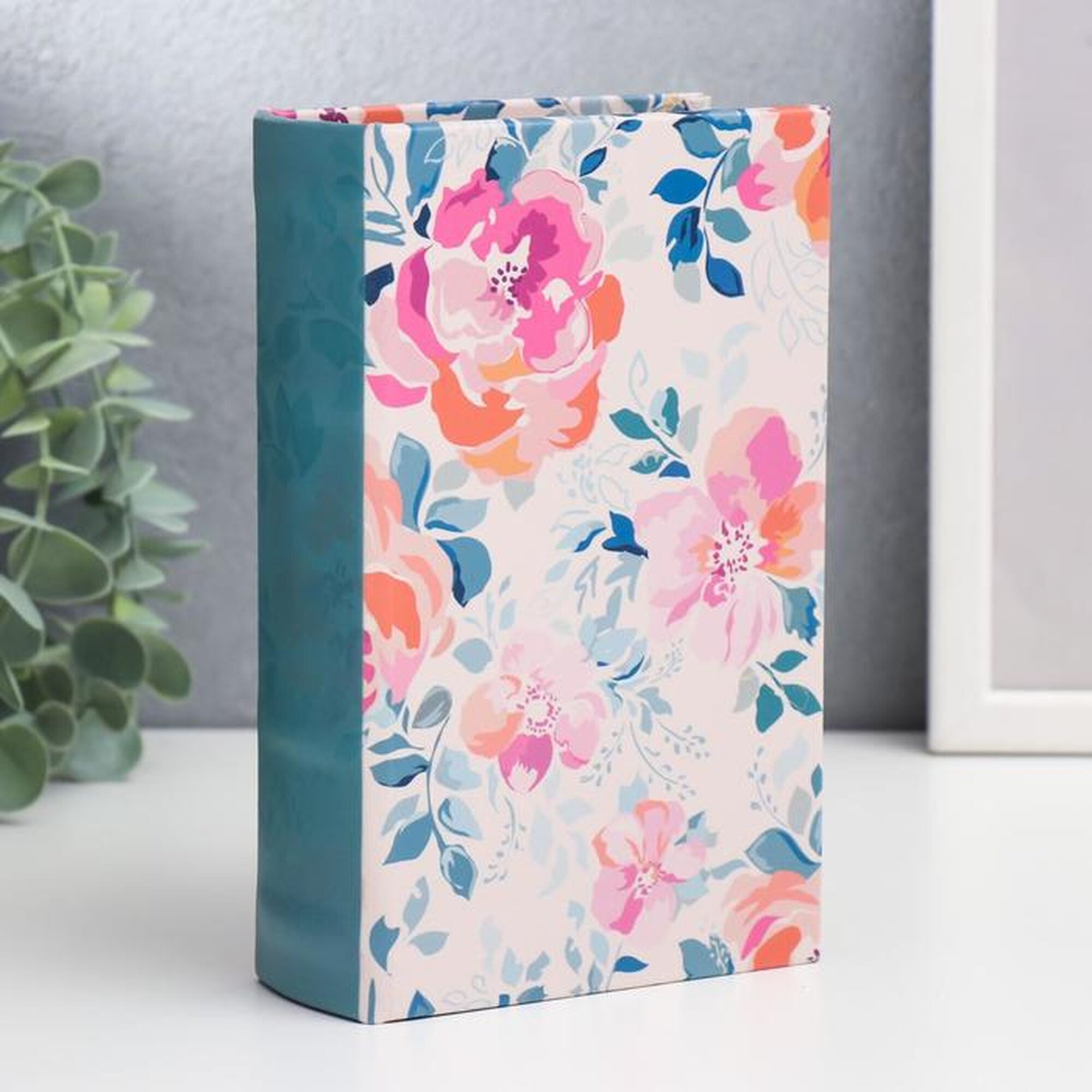 Шкатулка книга-сейф «Весенние цветы», дерево, искусственная кожа, 17×11×5 см