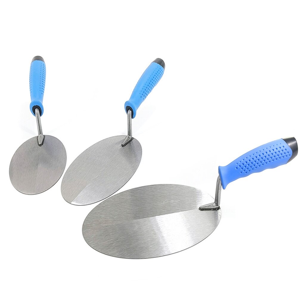 Набор Шпателей для Глинобитных плит из нержавеющей Стали для Кладки кирпича и Штукатурки с Эргономичной Ручкой, Легко Очищающий Разглаживающий Раствор