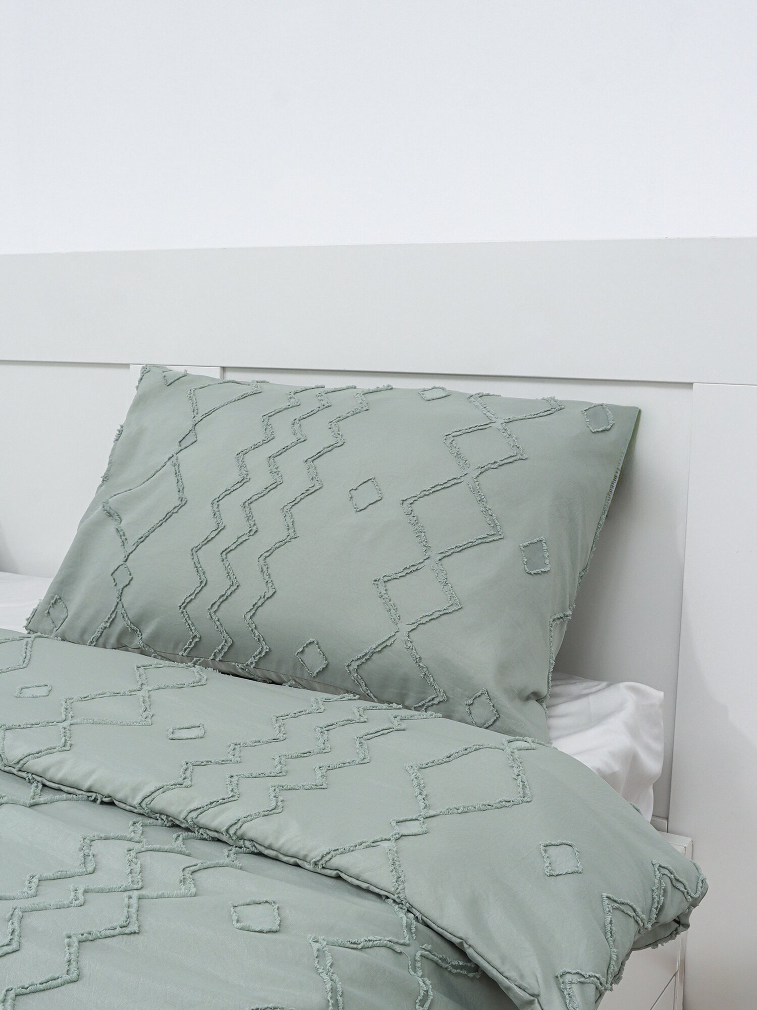 ПК LoveLife Tufting евро "Орнамент" 200*217см,50*70см-2шт, цв. зеленый, 110 г/м2