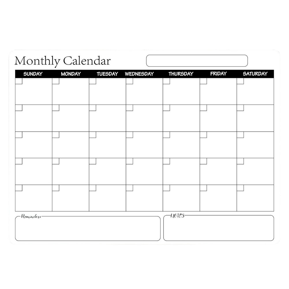 Rewritable Magnetic Whiteboard Refrigerator Calendar Message Board Monthly Planner