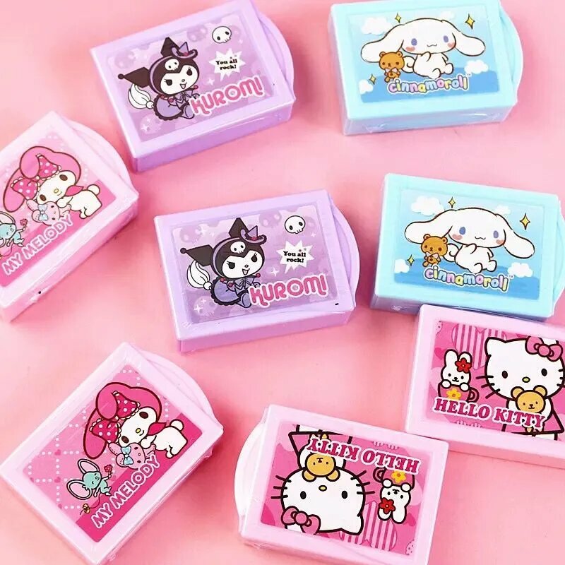 Волшебный ластик Sanrio 4 штук, прямоугольные из каучука, канцелярия для школы и офиса