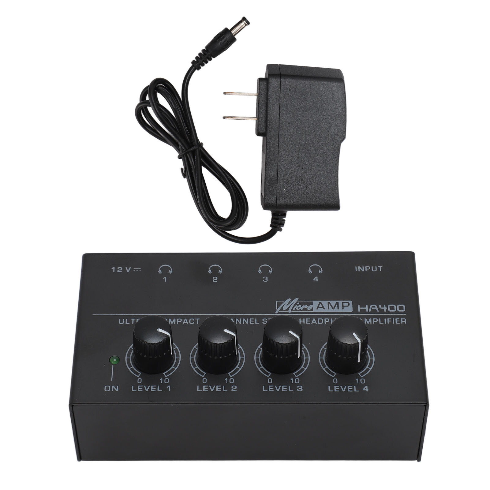 Headphone Amplifier Professional Low Noise Mini High Power 4 Channel Stereo for Studio Stage 100 240V US Plug