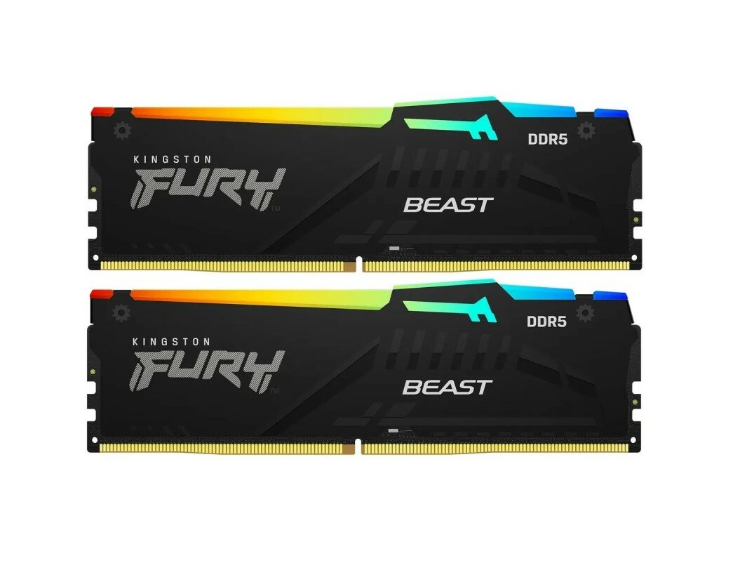 Оперативная память Kingston FURY Beast RGB 32Gb (2x16Gb) DDR5 6000MHz CL36 KF560C36BBE2AK2-32