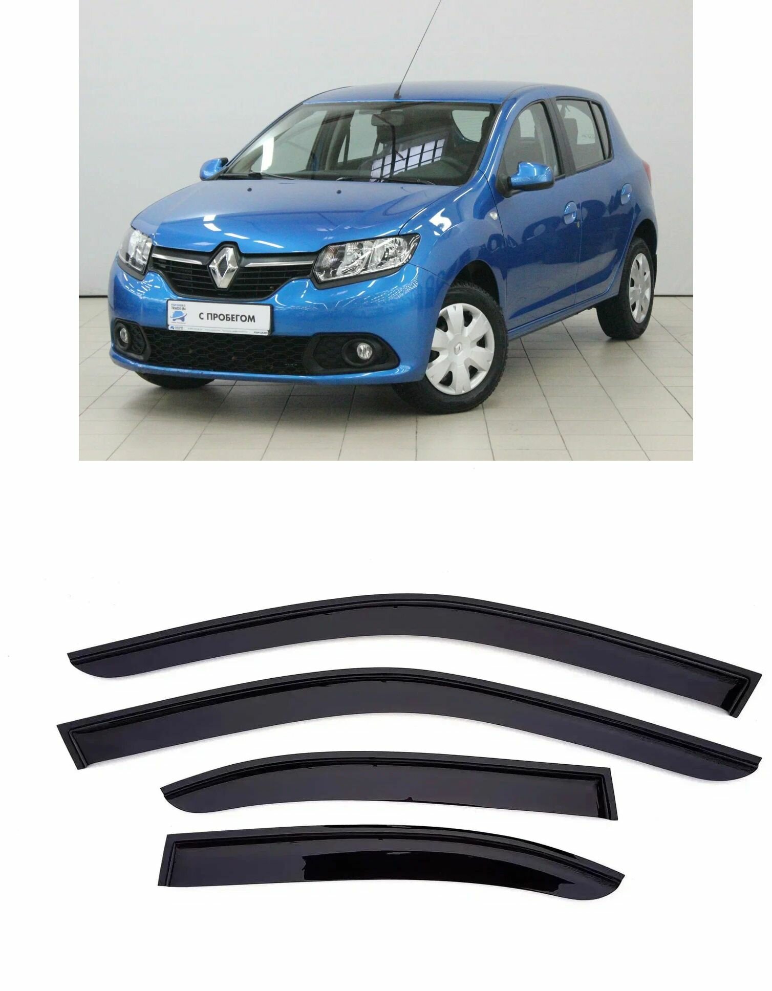 Дефлекторы боковых окон RENAULT Sandero Рено Сандеро (2013 -2018 II)