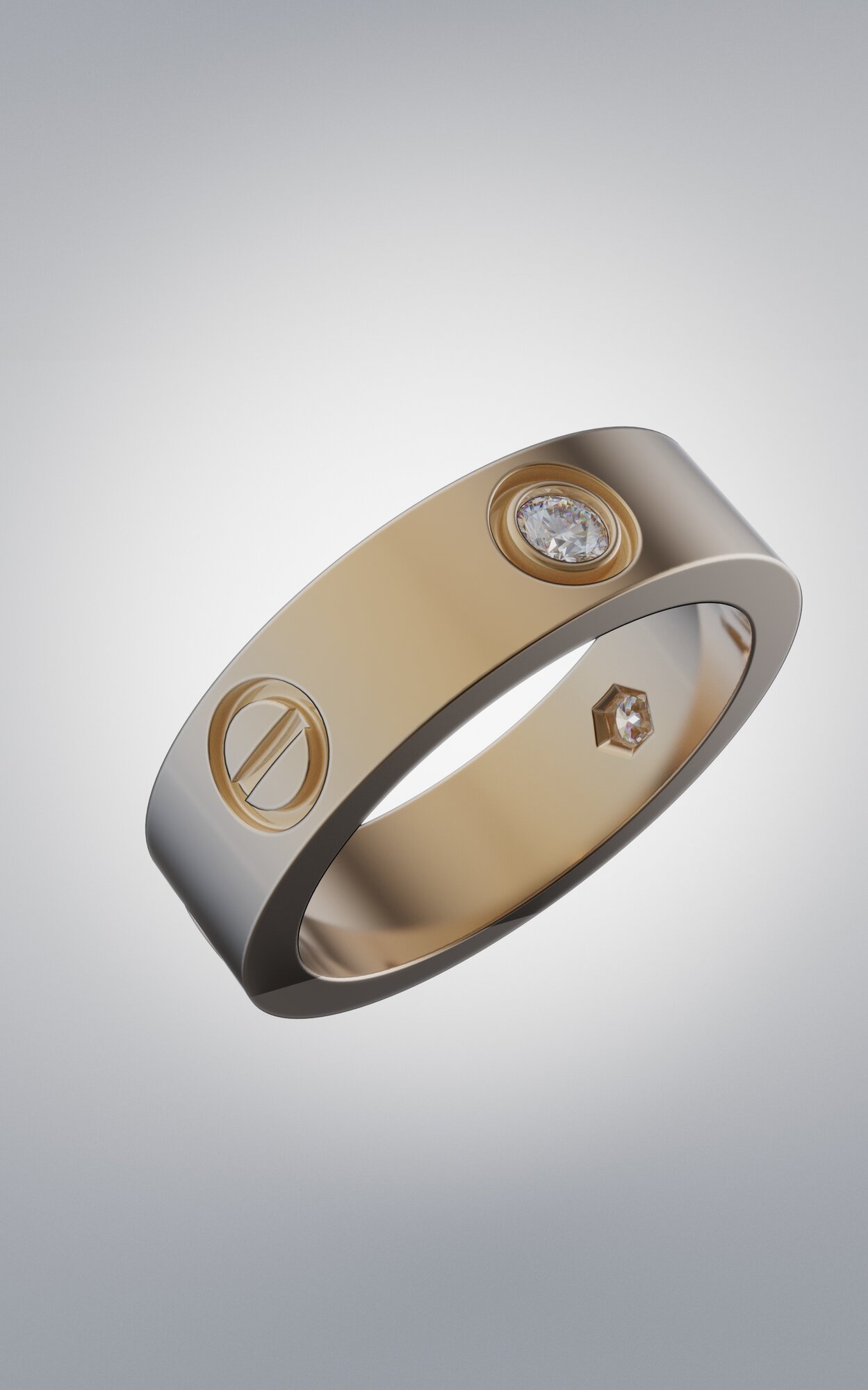 Р-р 17.5 3d модель 3д файл Stl, 3d-jewelry, обручальное кольцо с болтиками и камнями 2.75 мм