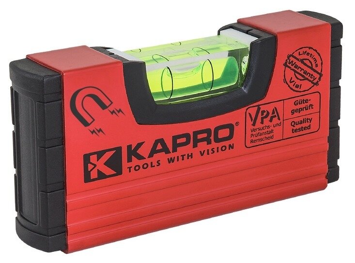 Уровень строительный KAPRO / Капро 246М мини коробчатый с магнитным основанием, 1 глазок, из алюминия, длина 10см / измерительный инструмент