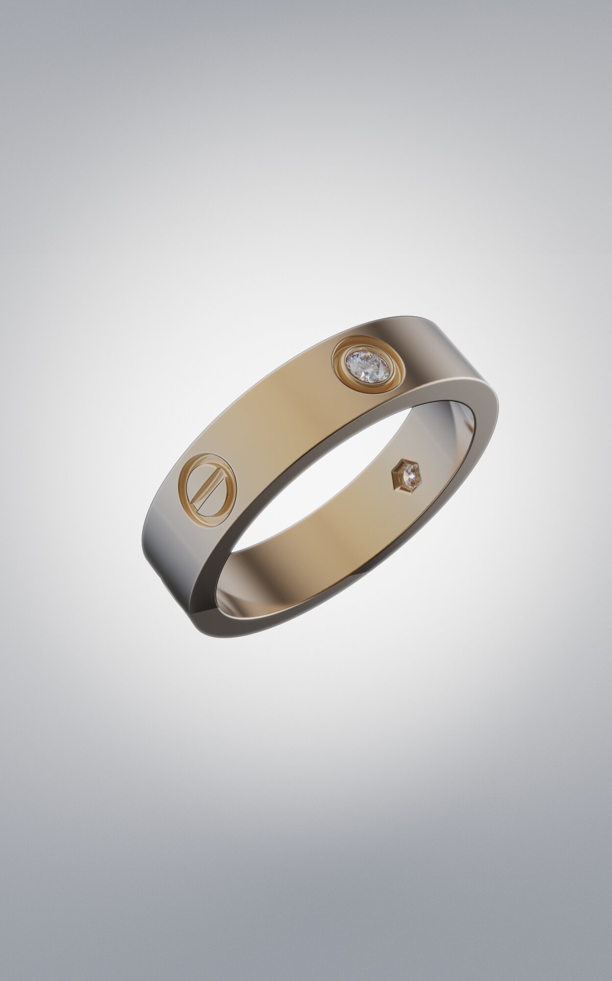 Р-р 20.5 3d модель 3д файл Stl, 3d-jewelry, обручальное кольцо с болтиками и камнями 2.75 мм