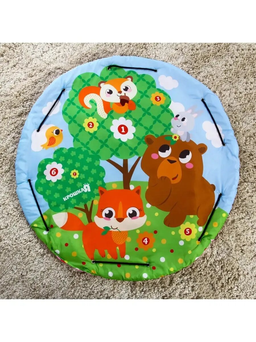 Развивающий коврик-сумка для игрушек