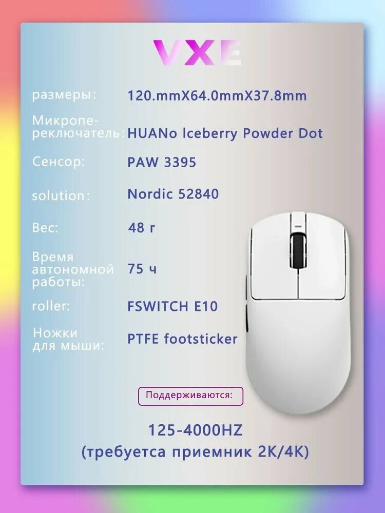 Игровая мышь Dragonfly VXE R1 PRO, беспроводная, эргономичная, программируемые кнопки