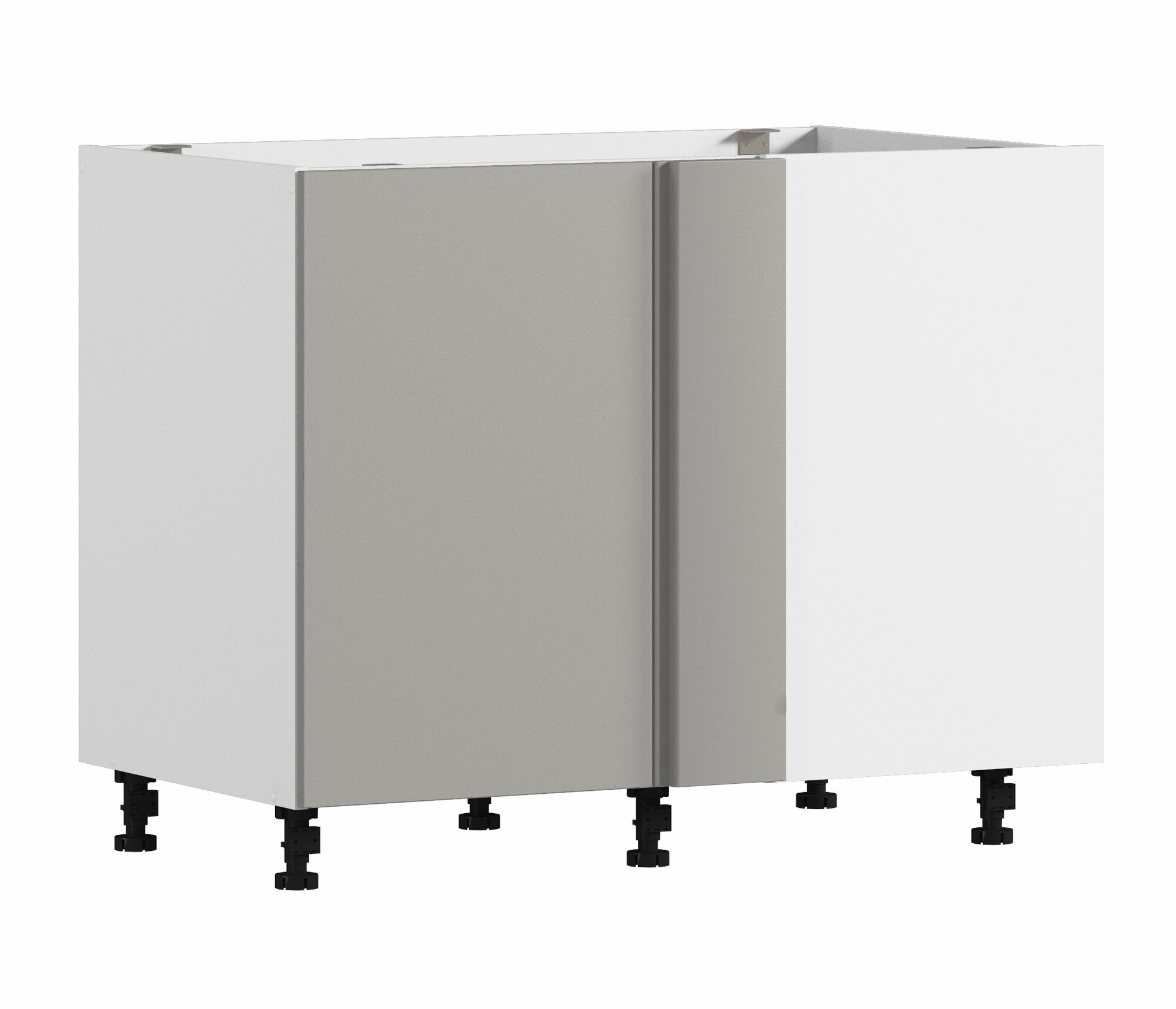 Кухонный модуль напольная тумба столплит Регина РСП/1-100 приставной, Белый/Ф-45 ЛДСП Серый перламутровый, 105х56х82 см