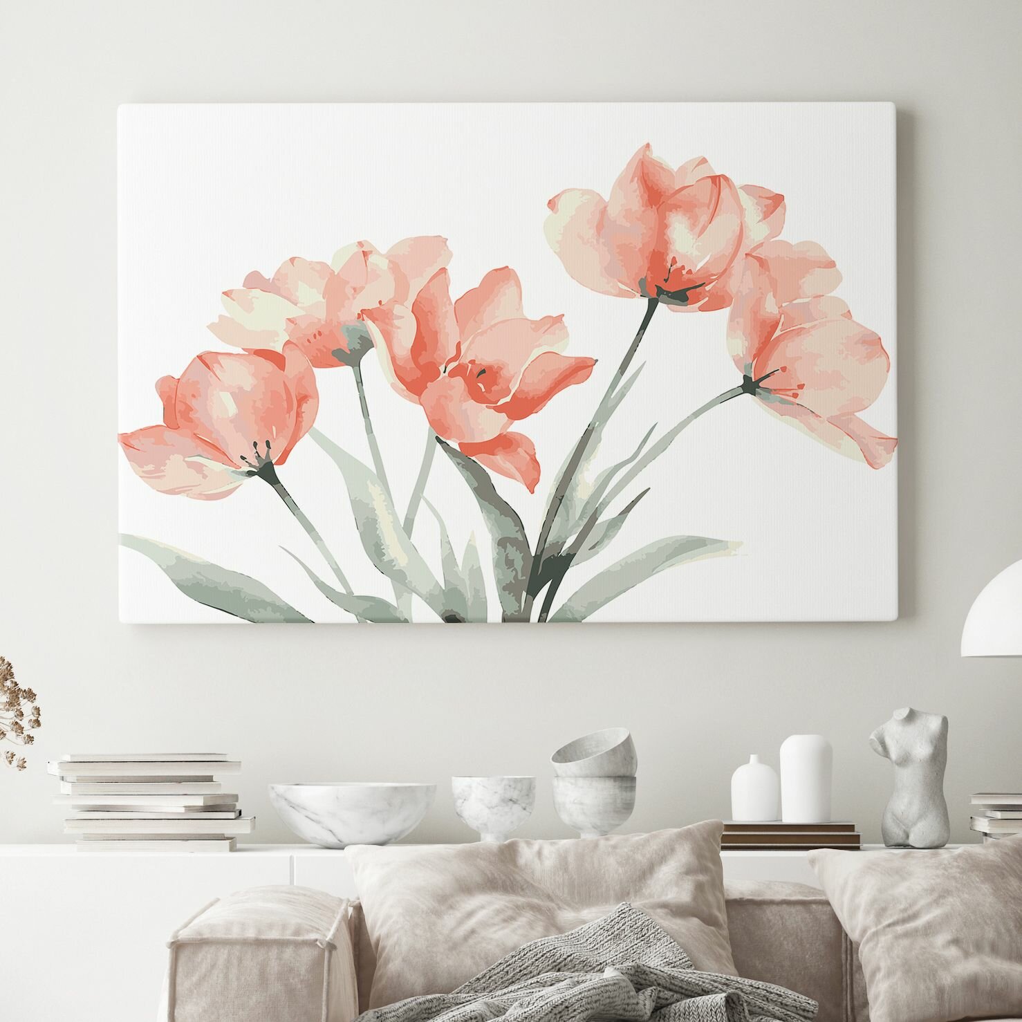 Картина на холсте "Букет природы" в размере 80х115 см на стену, для интерьера, для дома, для комнаты, в спальню