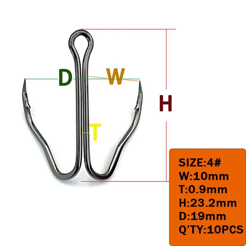 TAKEDO 6# Двойной крючок черный никель 4