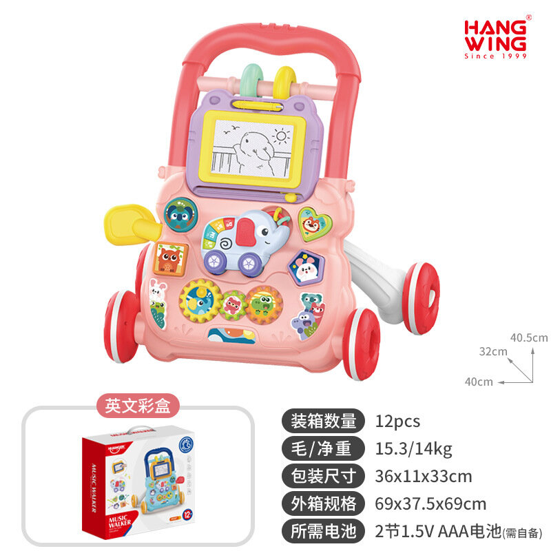 Кросс-бордерный популярный детский ходунок, музыкальный скользящий ходунок для детей, анти-переворот, многофункциональный ручной ходунок